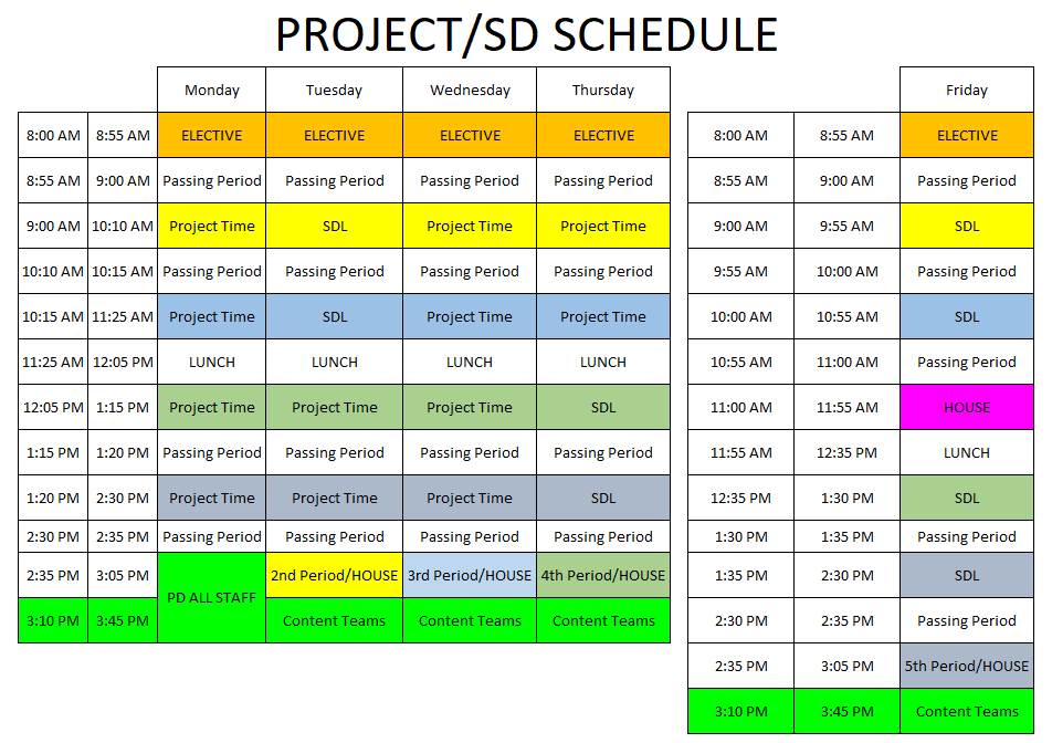 Daily Class Schedule