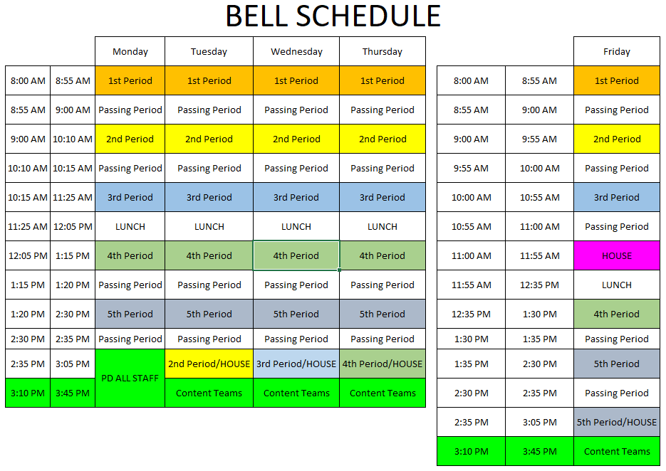 Daily Class Schedule